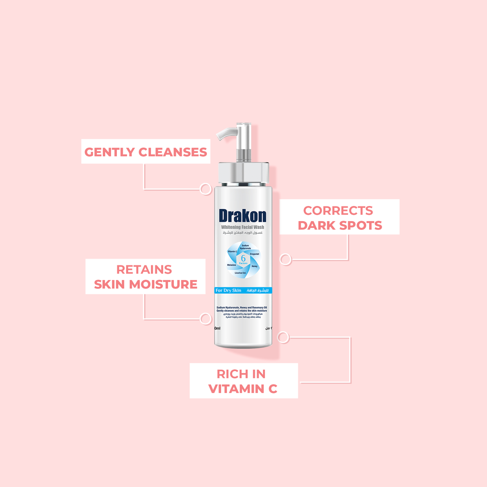 Buy Whitening Facial Wash - For Dry Skin 200ml - Drakon Face Wash ...