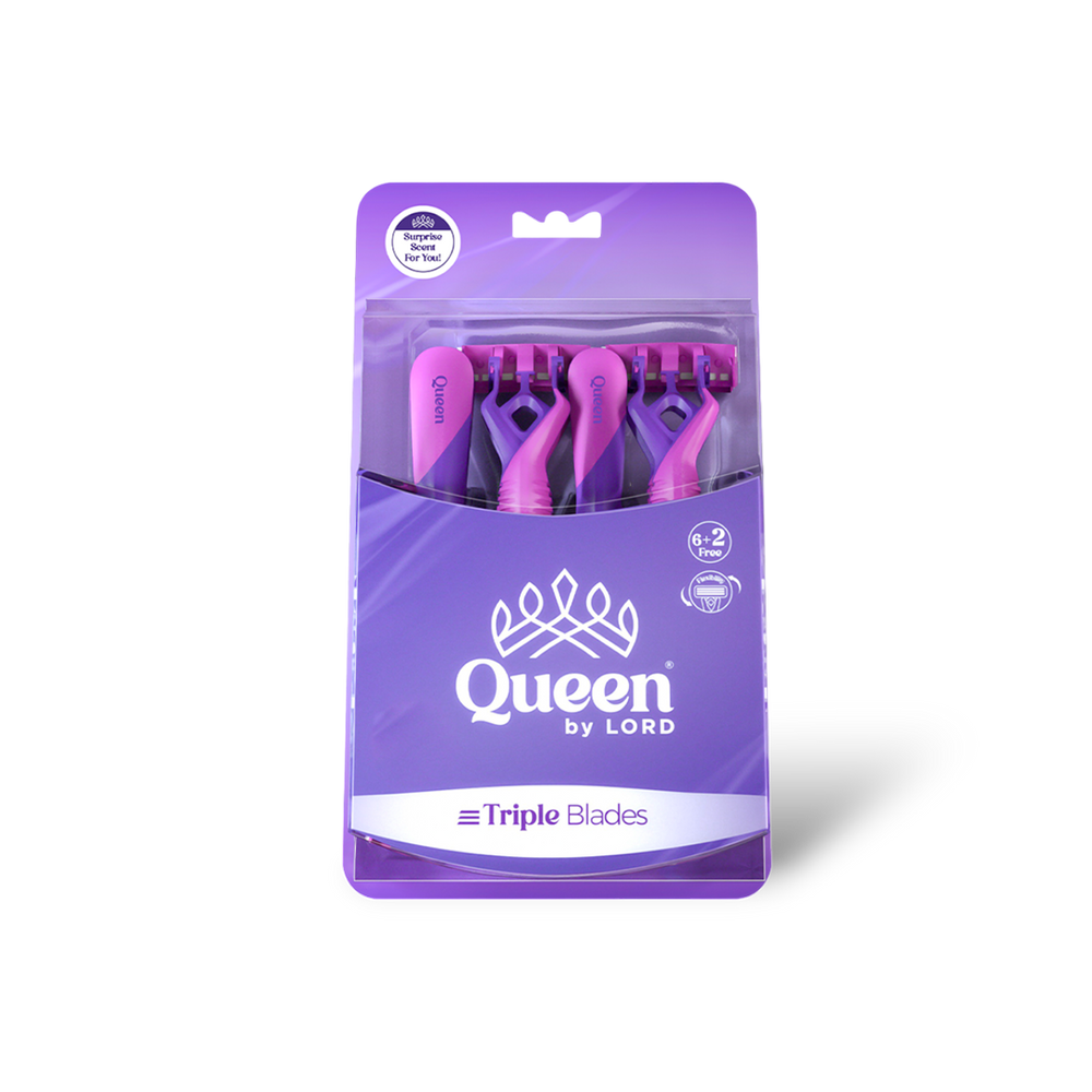 Buy Triple Blades Scented Disposable Razors 8 Razors by Queen By Lord - Source Beauty – Queen By ...