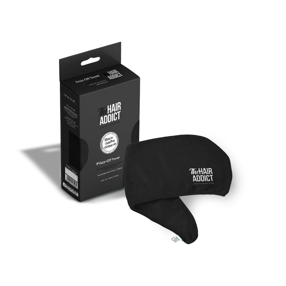 Buy The Hair Addict Frizz Off Towel Black Waffle Weave 25x65cm - Source ...